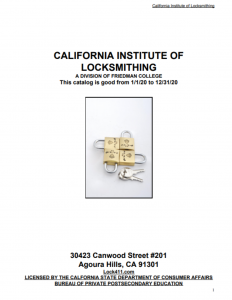 California Institute of Locksmithing - Certified & Professional ...
